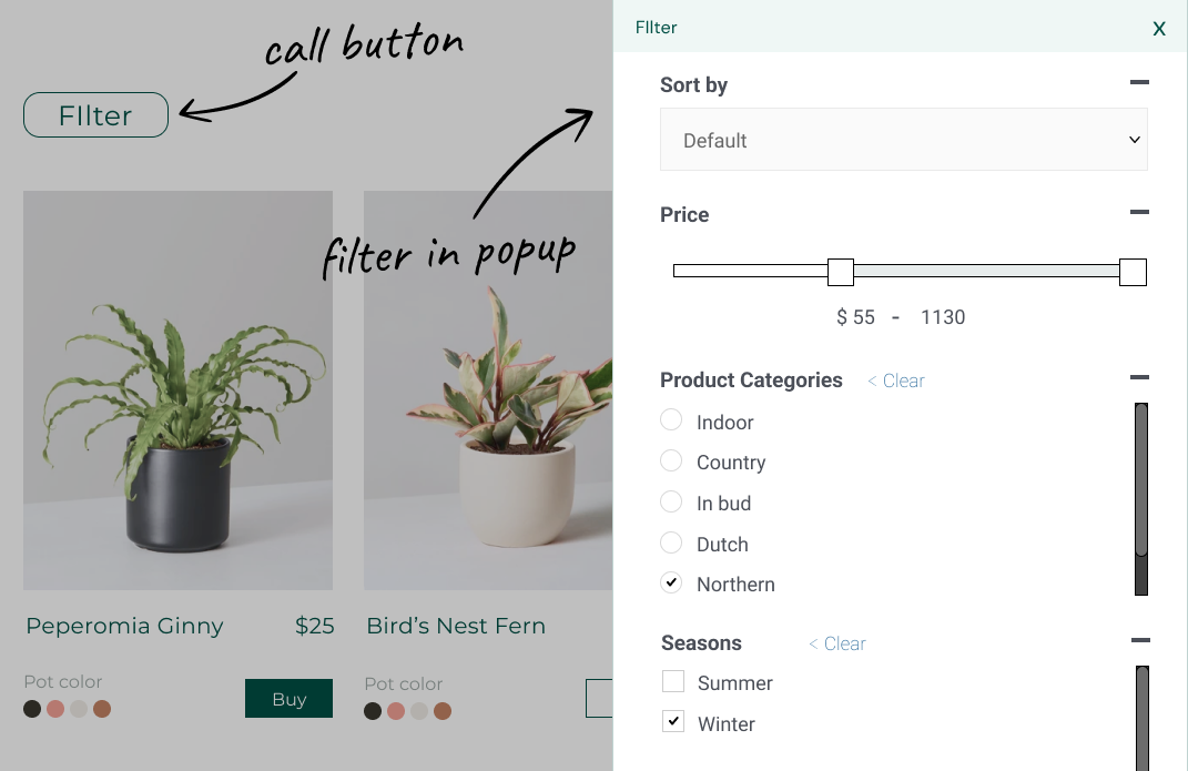 Popup Filter | Floating Mode - WBW Popup Filter | Floating Mode - WBW